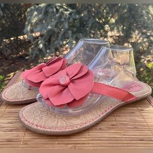 boc | Shoes | Born Boc Pink Genuine Leather 3d Flower Flirty Feminine ...